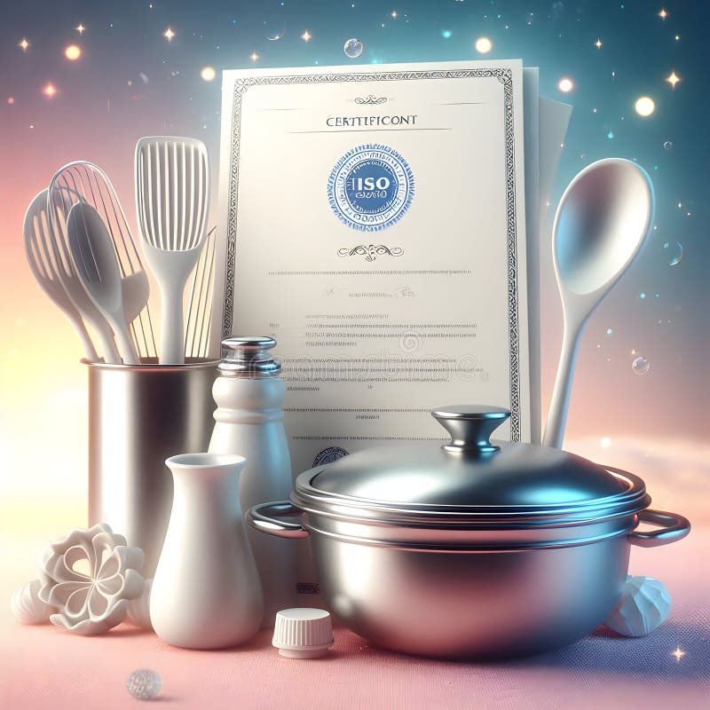 Photo Realistic As Clean Kitchenware with Certificate and Seal Concept ...