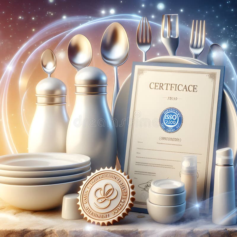 Photo Realistic As Clean Kitchenware with Certificate and Seal Concept ...
