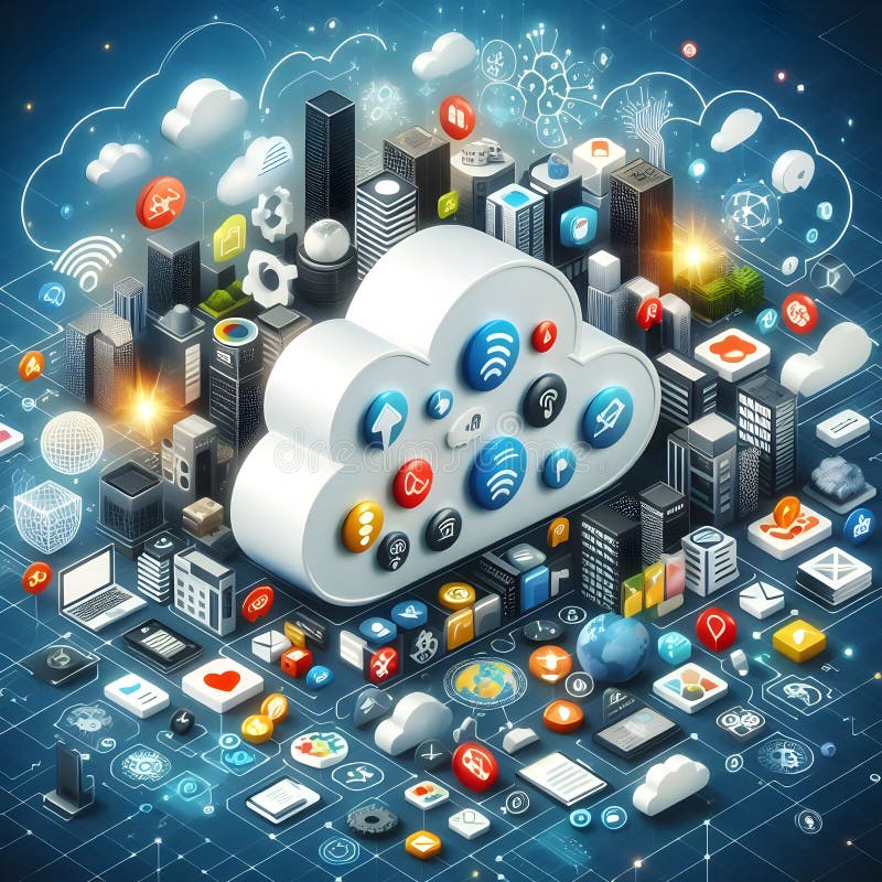 Photo Realistic As Cloud Computing Service Models with SaaS PaaS and ...