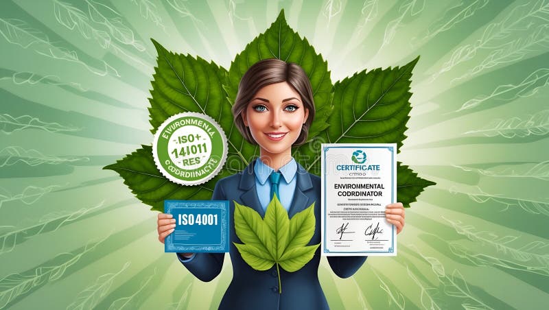 Photo Realistic As Environmental Coordinator with Leaf and Certificate ...