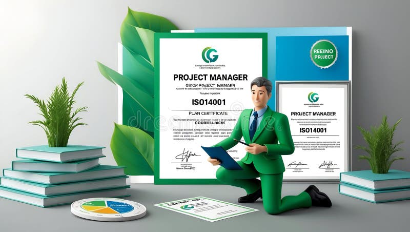 Photo Realistic As Green Project Manager with Project Plan and ...