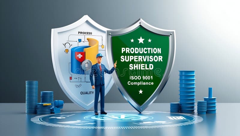 Photo Realistic As Production Supervisor with Process Diagram and ...