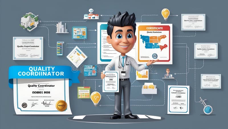 Photo Realistic As Quality Coordinator with Process Map and Certificate ...
