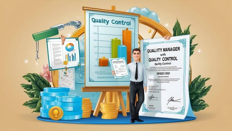 Photo Realistic As Quality Manager with Quality Control Chart and ...