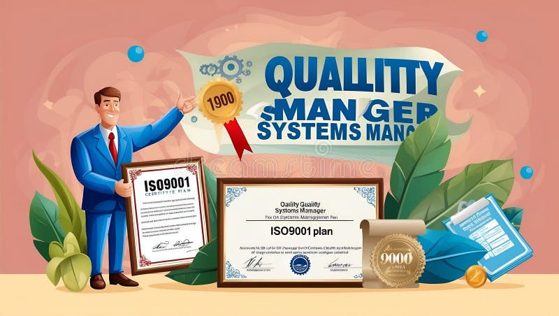 Photo Realistic As Quality Systems Manager with ISO9001 Certificate and ...