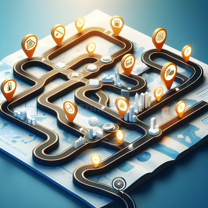 Photo Realistic As Roadmap Icon with Ample Space for Text and Graphics ...