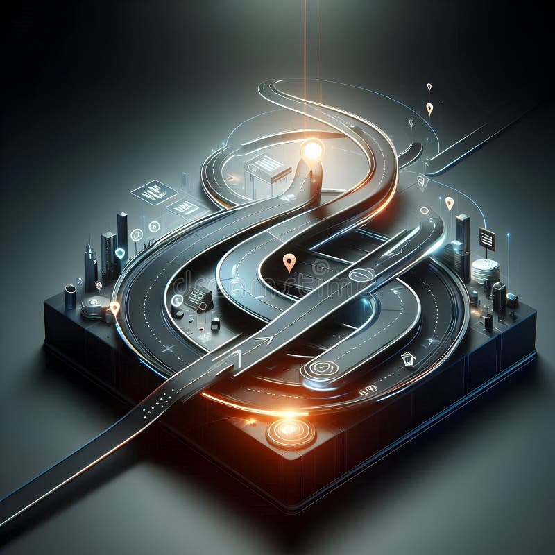 Photo Realistic As Roadmap Symbol with Copy Space for Design Projects ...