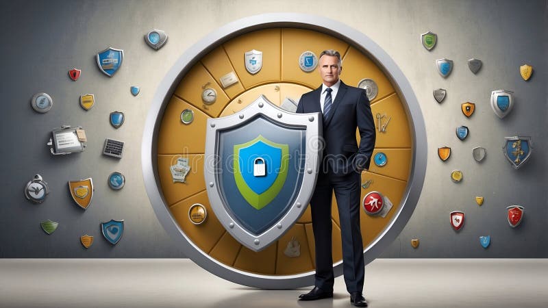Photo Realistic As Security Manager with Risk Assessment and Shield ...