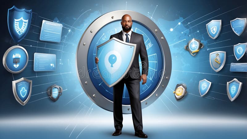 Photo Realistic As Security Manager with Risk Assessment and Shield ...