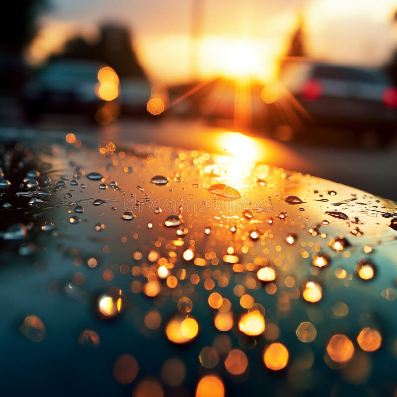 Raindrops Fall High in the Sky Stock Illustration - Illustration of ...