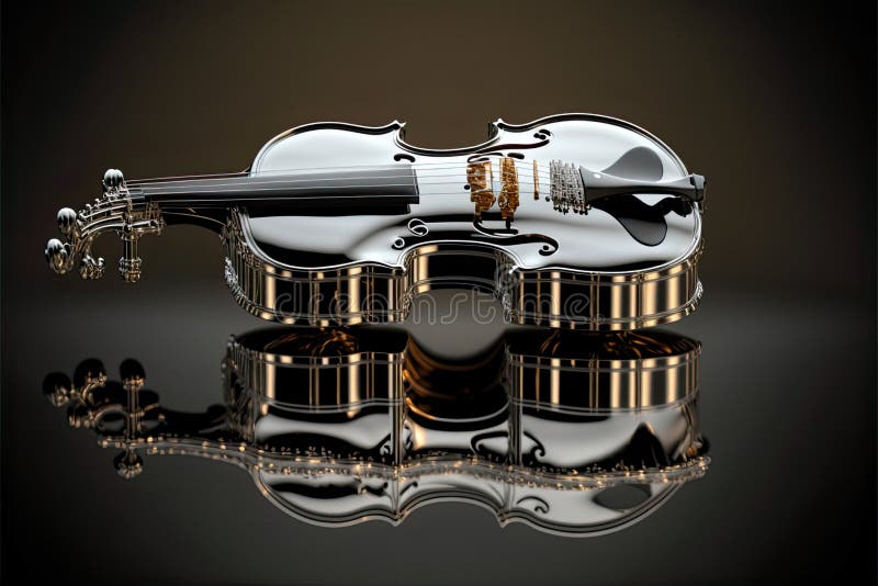 Photo Realistic 3D Render of an Isolated Surreal Glass Violin on a ...