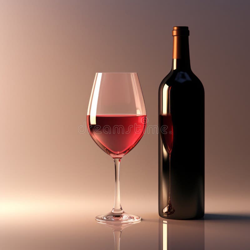 Photo-realistic 3d Render of Red Wine with Smooth Surface and Texture ...