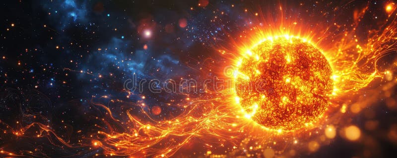 Photo-realistic Depiction of the Sun Surrounded by Dynamic Abstract ...