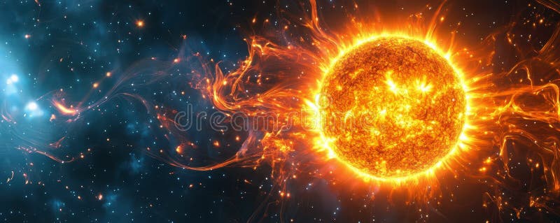 Photo-realistic Depiction of the Sun Surrounded by Dynamic Abstract ...