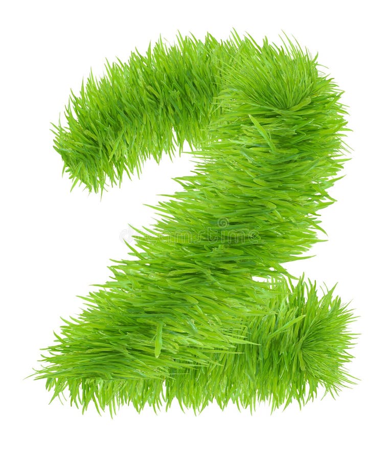 Photo Realistic Grass Number 3 Two, Isolated on White Background Stock ...