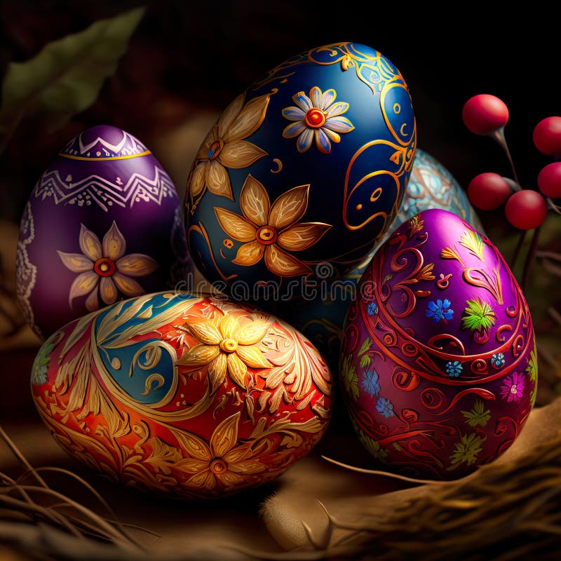 Happy Easter. Easter Theme. Photo Realistic Illustration of Beautiful ...