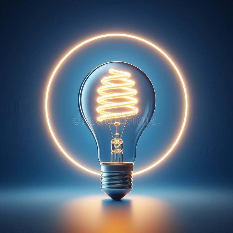 A Photo-realistic Image of a Glowing Spiral Filament within a Light ...