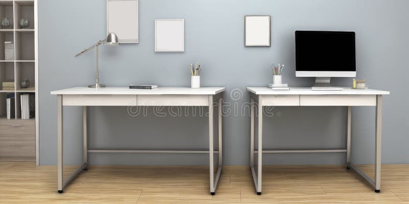 Photo Realistic Indoor Private Table for Work and Study Stock ...