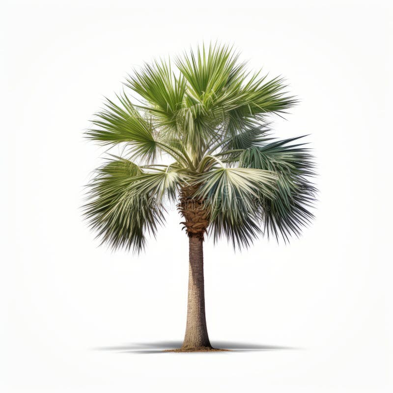 Realistic Palm Tree on White Background: Photo Editing Tutorial Stock ...