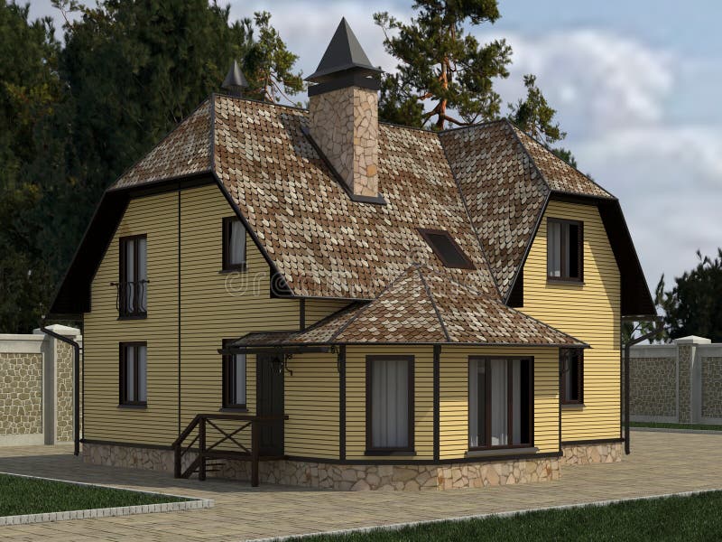 Building Photo Realistic Render 3D Illustration Stock Illustration ...