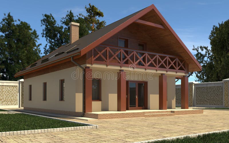 House 3d Illustration stock illustration. Illustration of home - 99258796