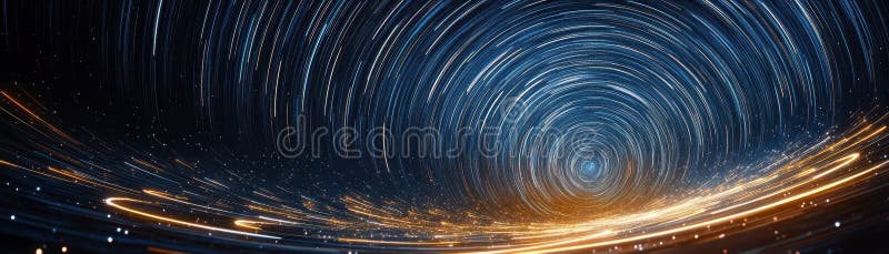 Photo-realistic Scene of Light Circles Intersecting with Star Trails ...