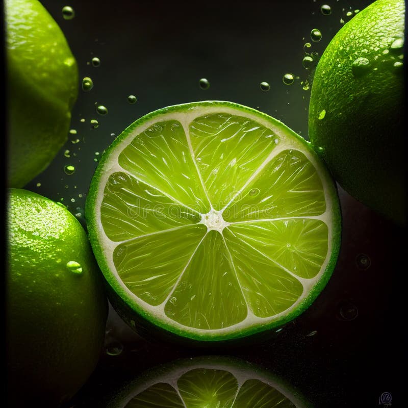 Tangy and Fresh: Vibrant Lime Slices on Display Stock Illustration ...