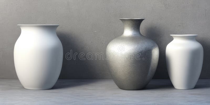 Photo Realistic Unique Shape Triple Pottery Stock Illustration ...