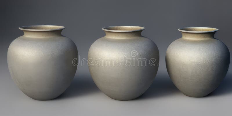 Photo Realistic Unique Shape Triple Pottery Stock Illustration ...