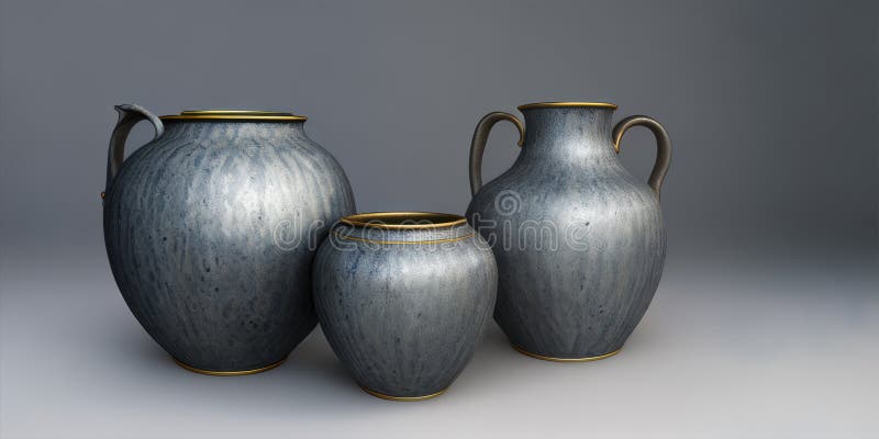 Photo Realistic Unique Shape Triple Pottery Stock Illustration ...