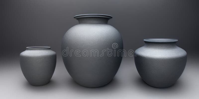 Photo Realistic Unique Shape Triple Pottery Stock Illustration ...