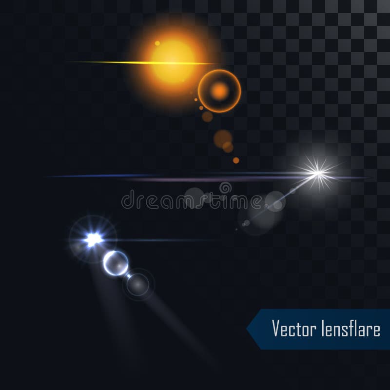 Photo Realistic Vector Lens Flares Lights and Glow Isolated Stock ...