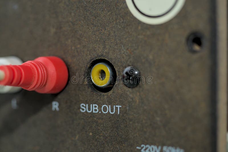Photo of Rear Panel of Speaker with Sub Out Stock Photo - Image of ...
