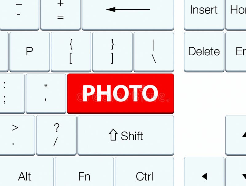Photo red keyboard button stock illustration. Illustration of keyboard ...
