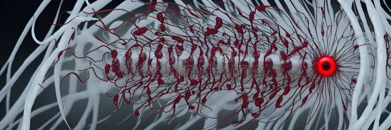 Ai Generated a Red Object with White Lines Surrounding it on a Black ...