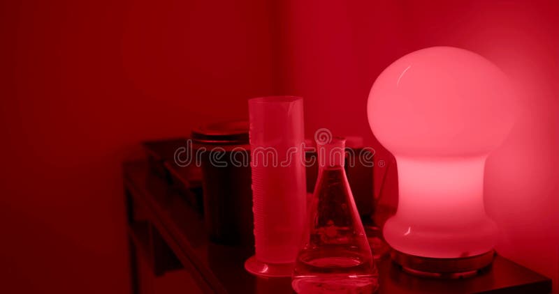 Photo in a Red Room Photo Lab Stock Photo - Image of negative, handmade ...