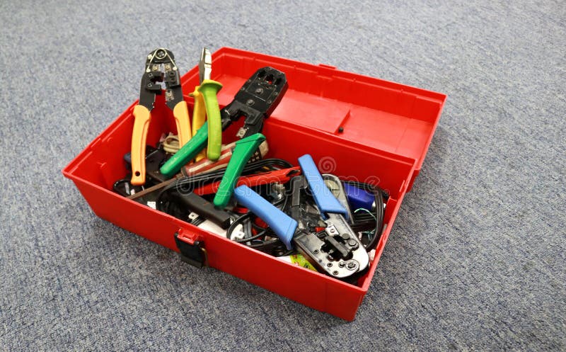 Photo of a Red Toolbox Full of Tools for Workers Stock Image - Image of ...