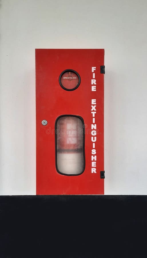 Photo of a Red Wooden Box Containing a Fire Extinguisher. Stock Photo ...
