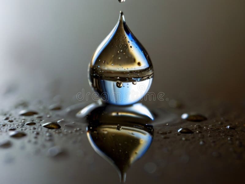 Reflection of an Object in a Drop of Water. Stock Illustration ...