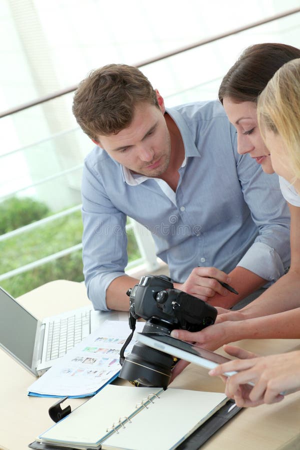 Photo reporters at work stock image. Image of electronic - 65071767