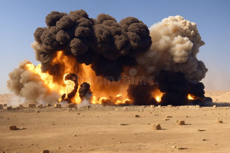 Photo of a Staged Explosion Stock Illustration - Illustration of flame ...