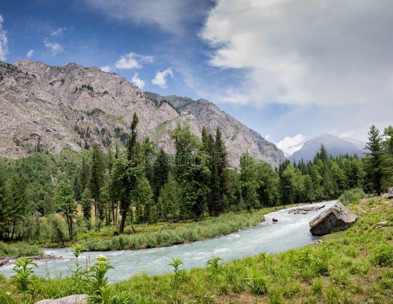 Beautiful Green Vallery View with Fresh Waterway Landscape Stock Image ...
