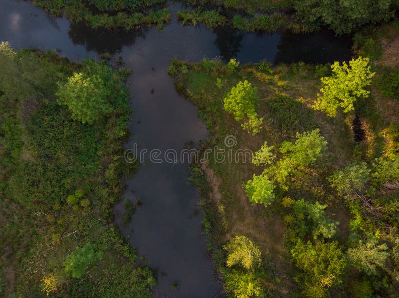 Photo of the River and the Landscape Top View, Texture for Design Stock ...