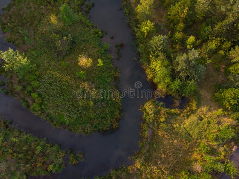 Photo of the River and the Landscape Top View, Texture for Design Stock ...