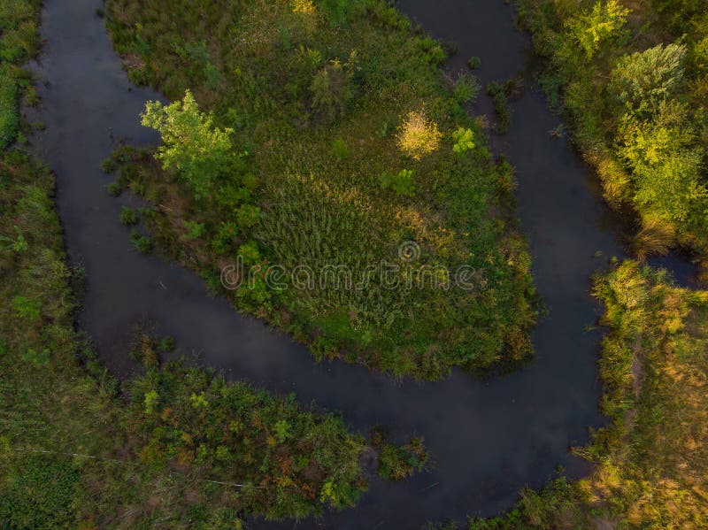 Photo of the River and the Landscape Top View, Texture for Design Stock ...