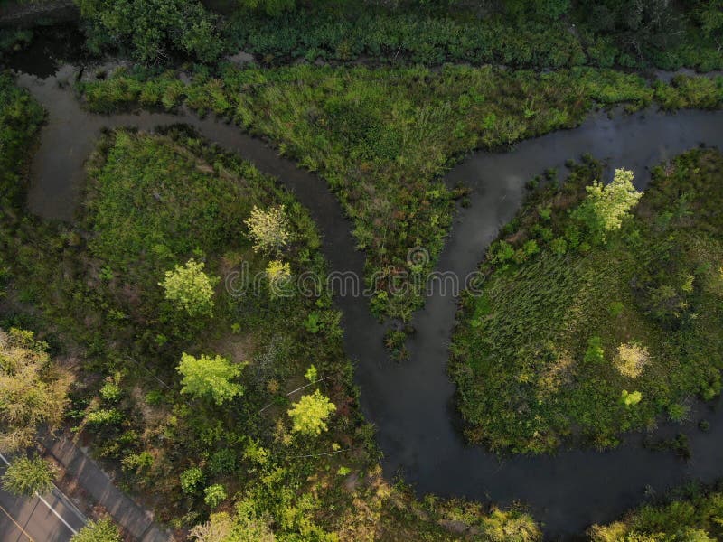 Photo of the River and the Landscape Top View, Texture for Design Stock ...