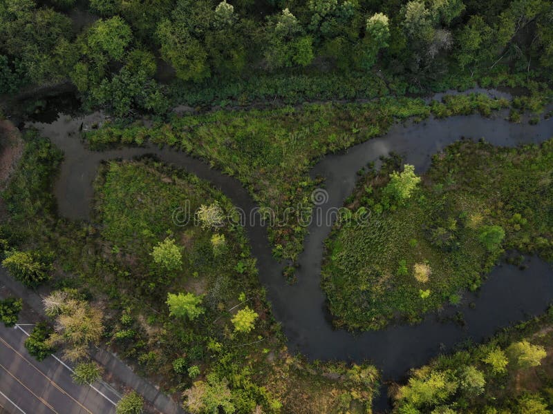 Photo of the River and the Landscape Top View, Texture for Design Stock ...