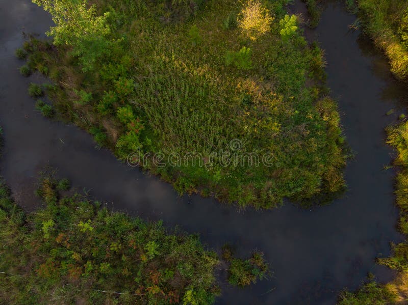Photo of the River and the Landscape Top View, Texture for Design Stock ...