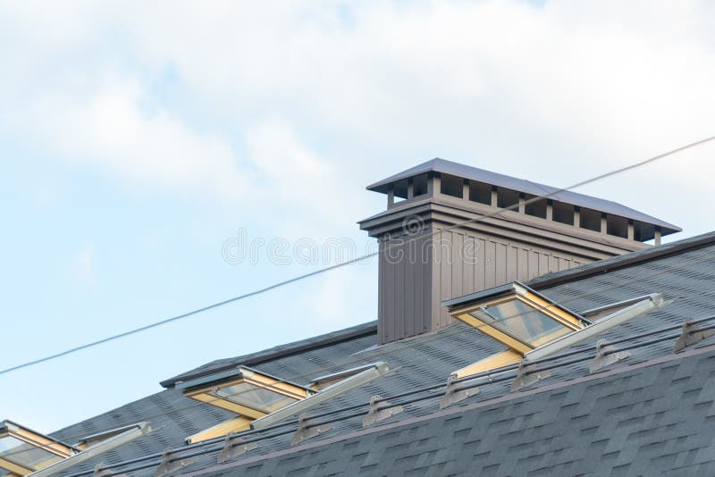 Photo of the Roof of the House with Windows Stock Photo - Image of ...