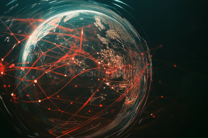 Generative Ai, Photo of a Round Earth Globe with a Futuristic Look and ...